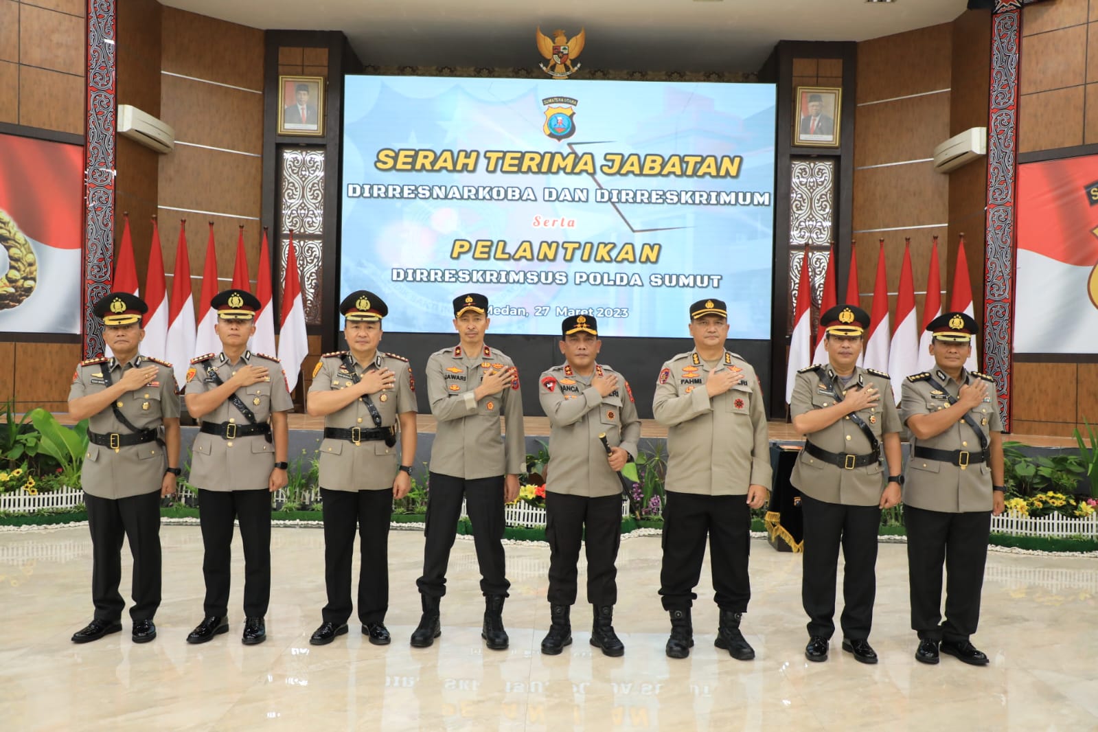 Kapolda Sumut laksanakan Sertijab Dir Reskrimum, Dir Resnarkoba dan Pelantikan Dir Reskrimsus ...